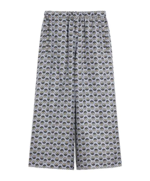 Max Mara Printed Silk Wide-leg Trousers