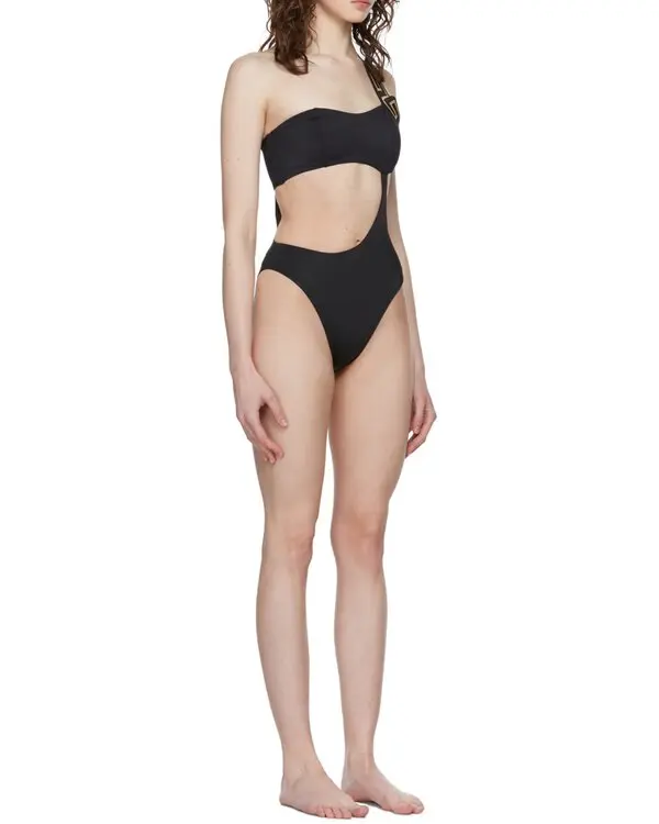 Versace Cut-out Greca Detail One-piece Swimsuit - Brown