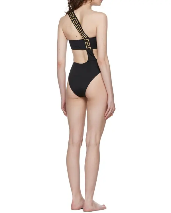 Versace Cut-out Greca Detail One-piece Swimsuit - Brown