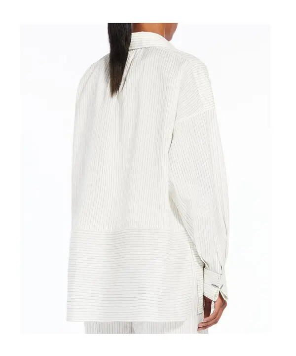 Max Mara Striped Long-sleeve Shirt With French Cuffs - White