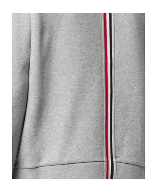 Thom Browne Crewneck Sweatshirt With Signature Stripes - Light Gray