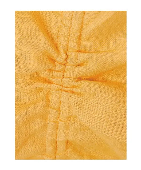 Nanushka Linen Drawstring V-neck Top - Orange