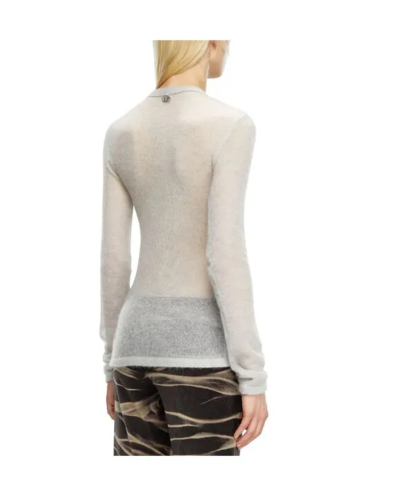 DIESEL® Sheer Ribbed Bra Cardigan - White