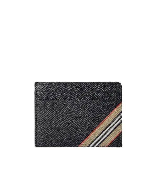 Burberry Icon-striped Card Holder - Black