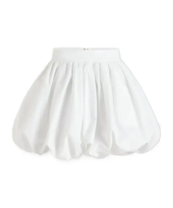 PATOU Bubble Organic Cotton Poplin Skirt - White