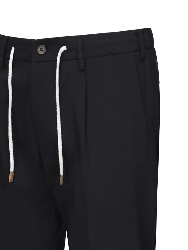 Eleventy Drawstring Tailored Pants - Navy