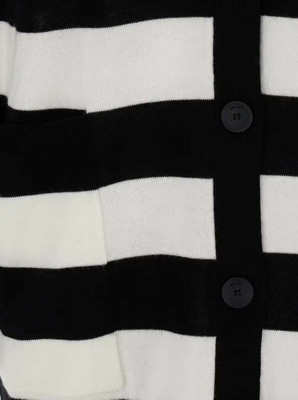 Max Mara Fiemme Striped Cardigan - Black