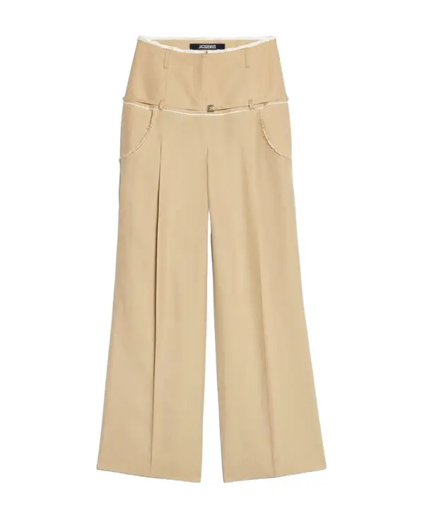 Jacquemus Belted Wide-leg Trousers - Light Brown
