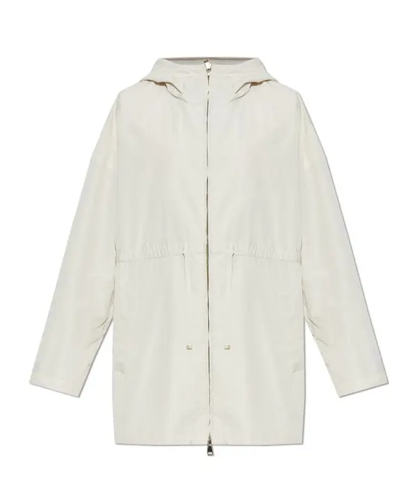 Moncler Saverne Drawstring Zip-up Parka - Cream