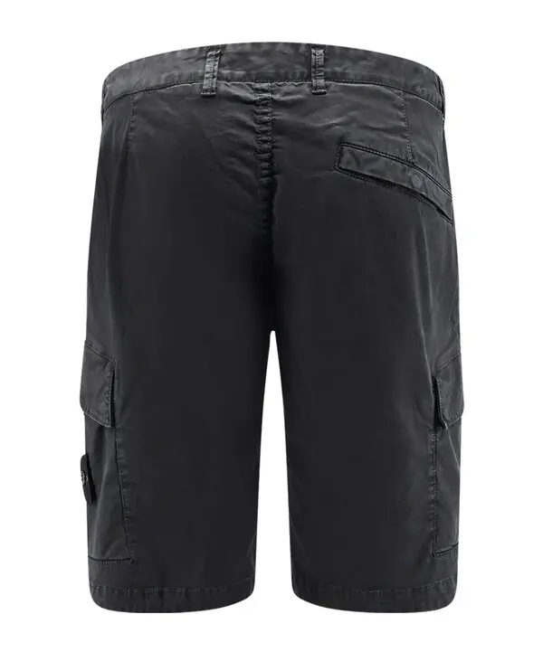 Stone Island Regular Fit Cargo Bermuda Shorts - Black