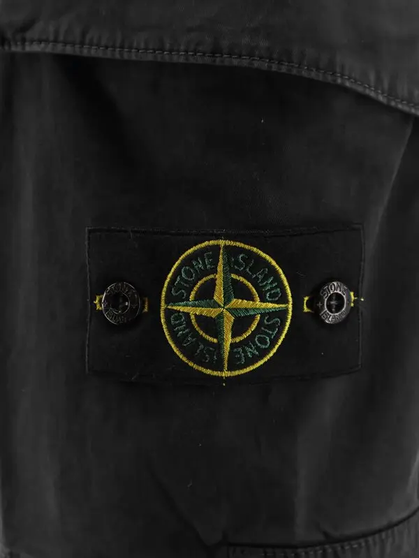 Stone Island Regular Fit Cargo Bermuda Shorts - Black
