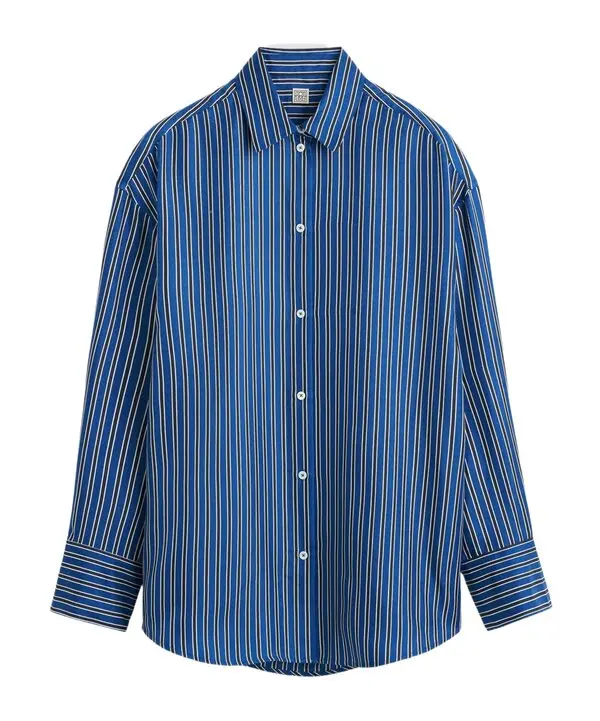 TOTEME Oversized Striped Shirt - Blue