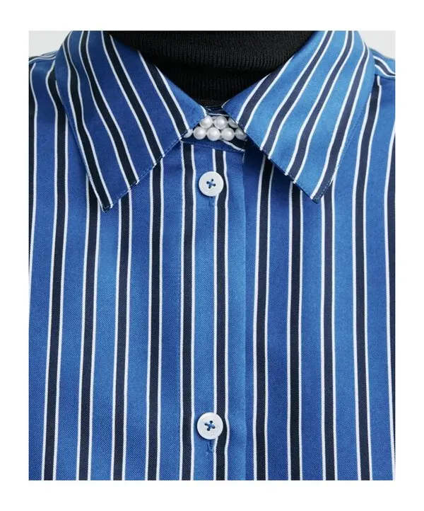 TOTEME Oversized Striped Shirt - Blue