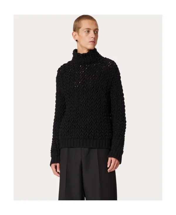 Valentino Garavani High Neck Long-sleeved Knitted Pullover