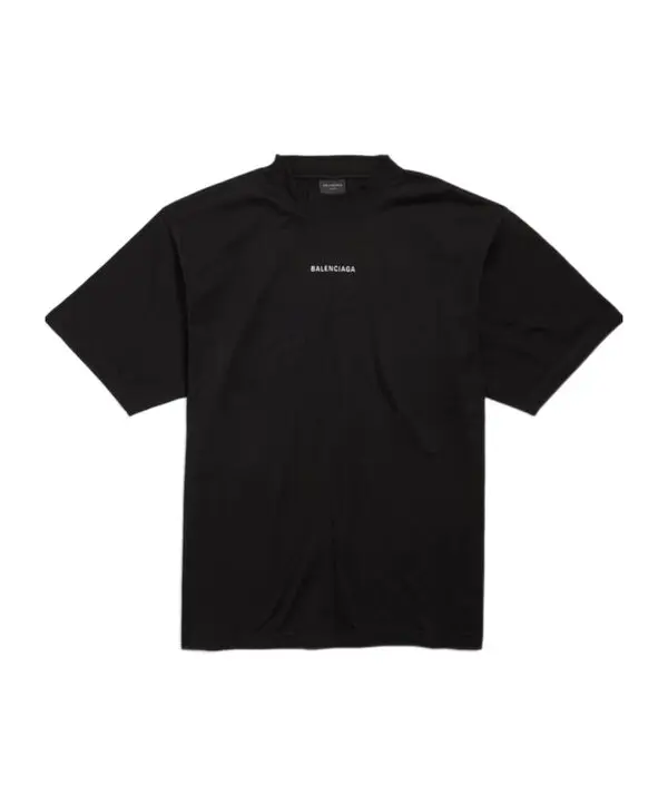Balenciaga Logo Embroidered Medium-fit T-shirt - Black