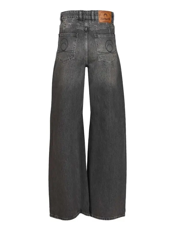 MARINE SERRE Laser Wash Flared Jeans - Black