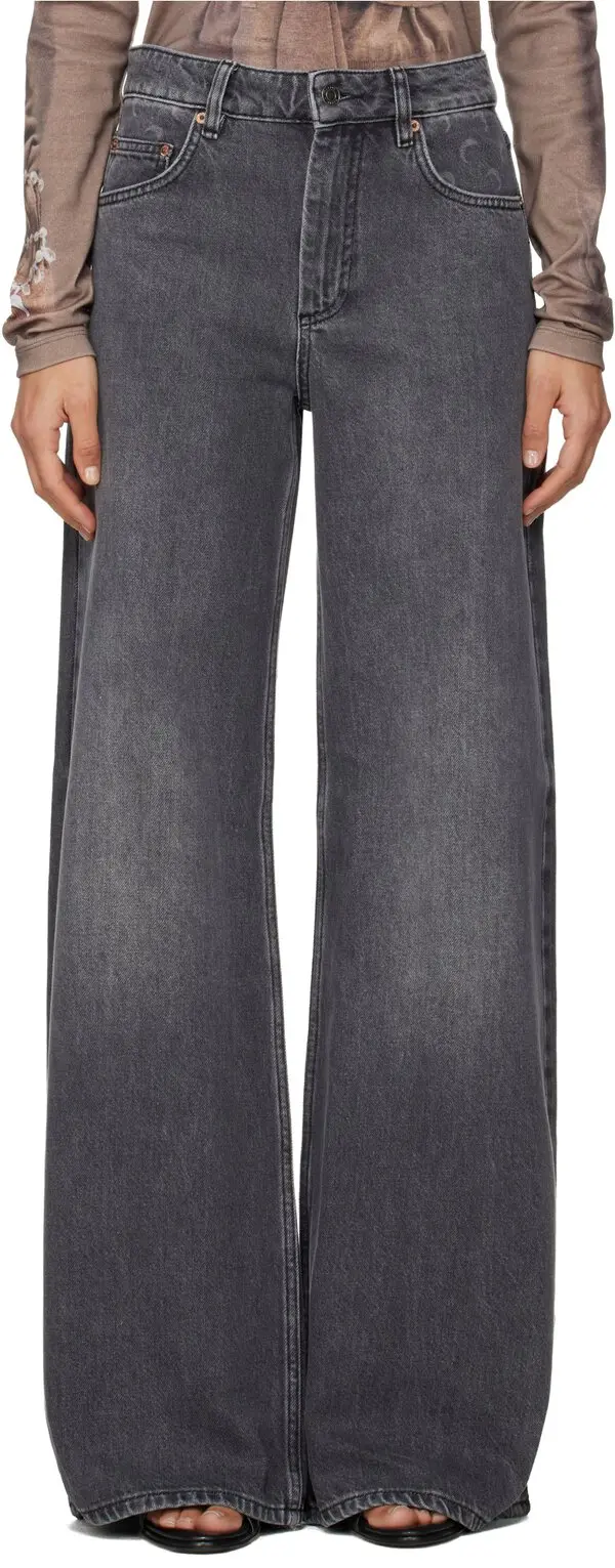 MARINE SERRE Laser Wash Flared Jeans - Black