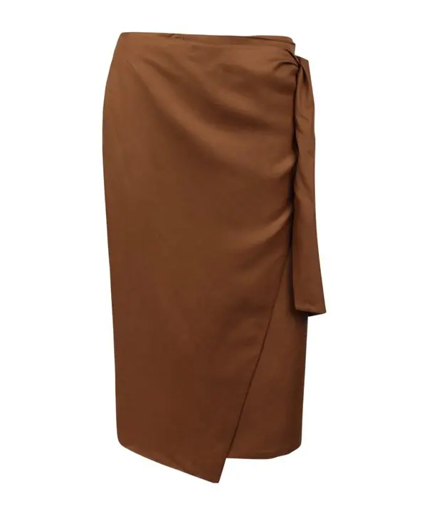Max Mara Tequila Asymmetric Midi Skirt - Brown