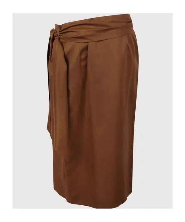 Max Mara Tequila Asymmetric Midi Skirt - Brown