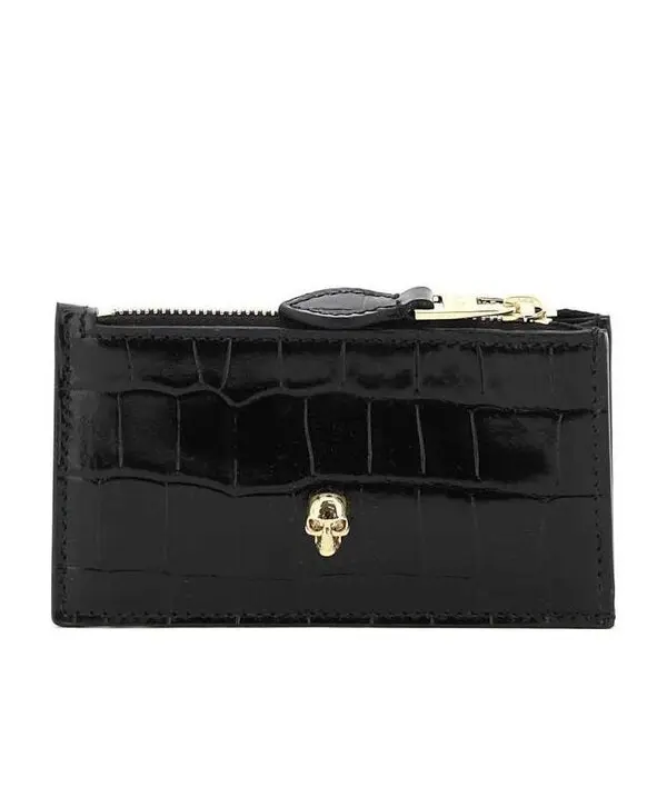 Alexander McQueen Skull Zipped Cardholder - Black