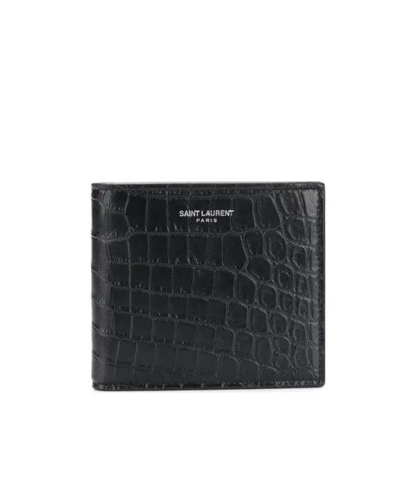 Saint Laurent East/west Embossed Bi-fold Wallet - Black