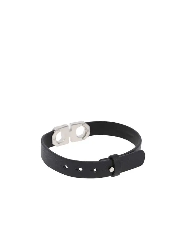 FERRAGAMO Gancini Logo Leather Bracelet