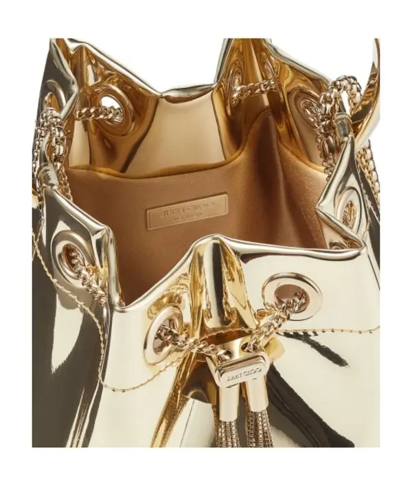 JIMMY CHOO Bonbon Ring-handle Bucket Bag - Gold