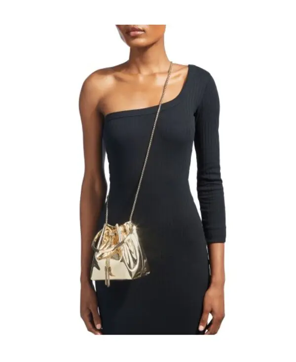 JIMMY CHOO Bonbon Ring-handle Bucket Bag - Gold