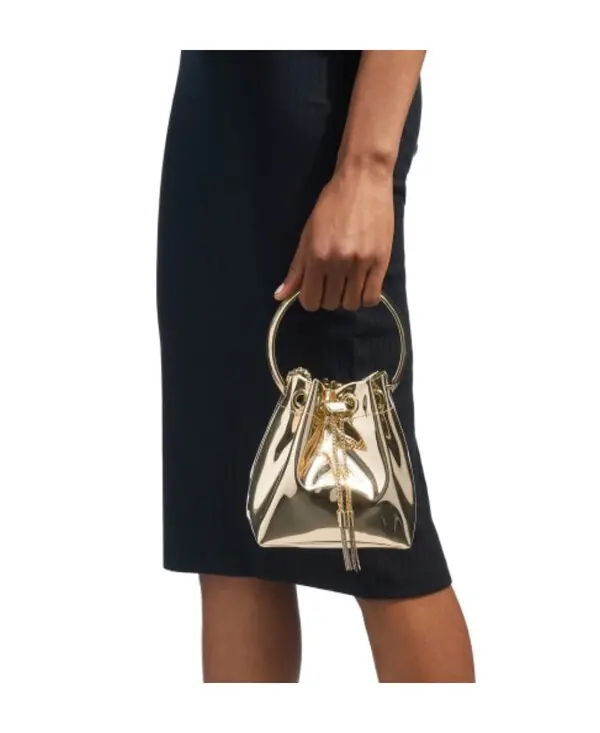 JIMMY CHOO Bonbon Ring-handle Bucket Bag - Gold