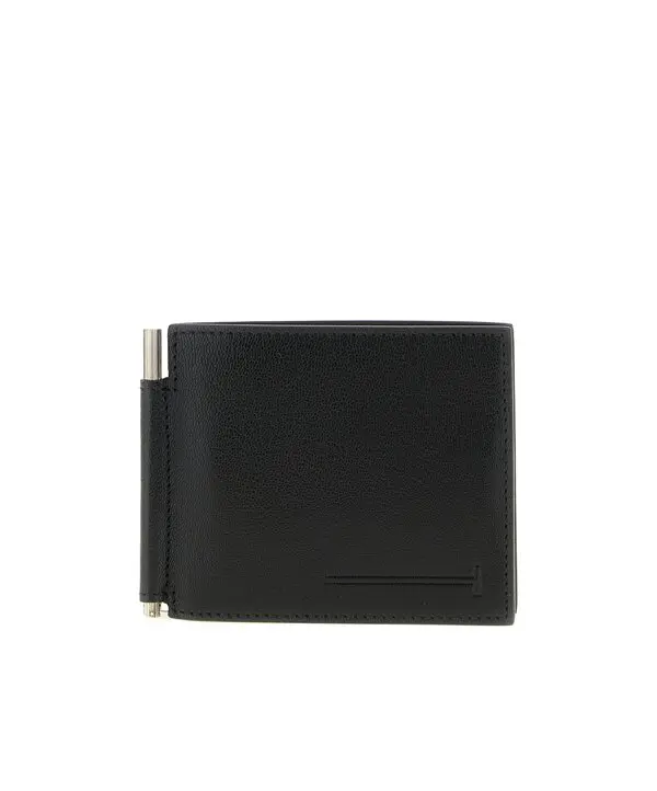TOM FORD T-line Logo Printed Bi-fold Wallet - Black