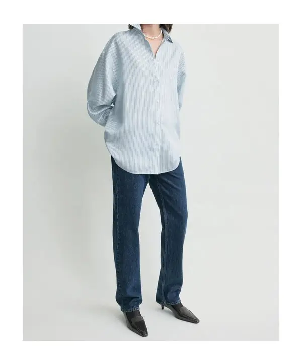 TOTEME Oversized Striped Shirt - Gray