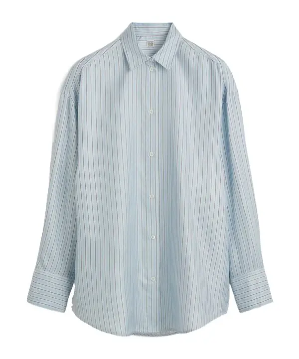 TOTEME Oversized Striped Shirt - Gray