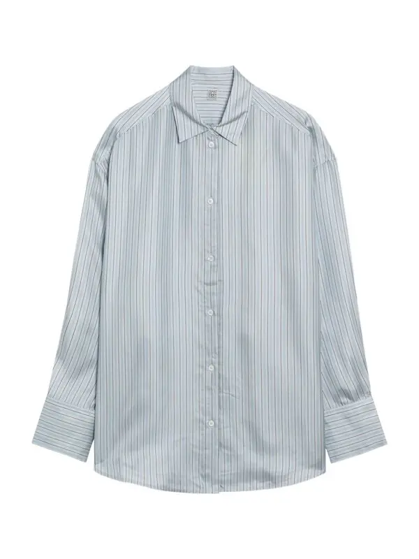 TOTEME Oversized Striped Shirt - Gray