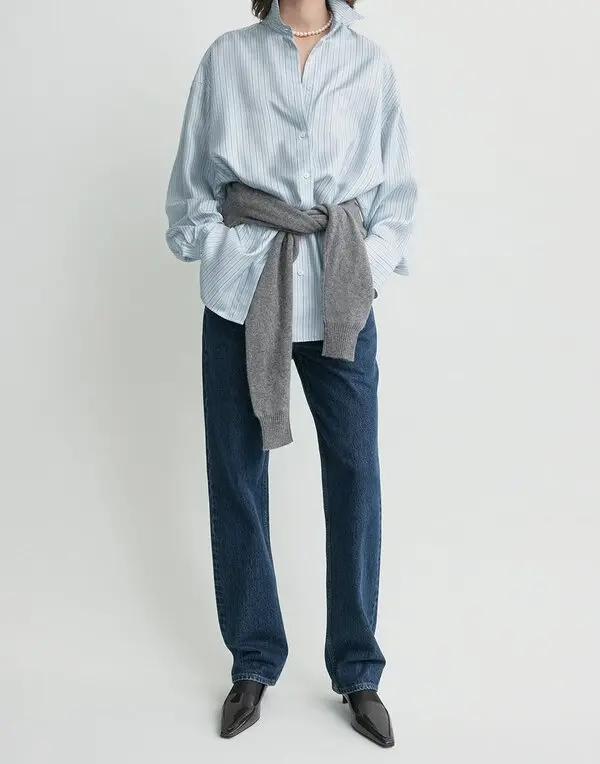 TOTEME Oversized Striped Shirt - Gray
