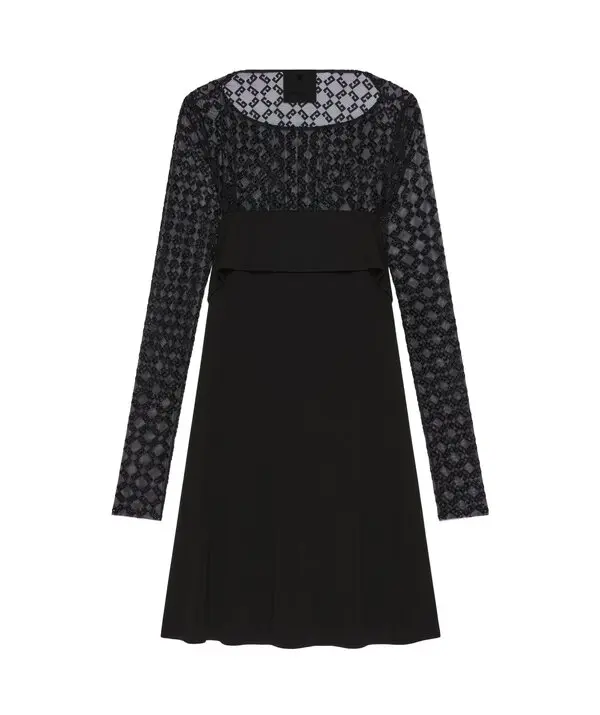 Givenchy Draped Monogram Tulle Dress