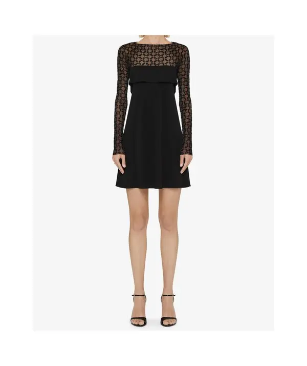 Givenchy Draped Monogram Tulle Dress