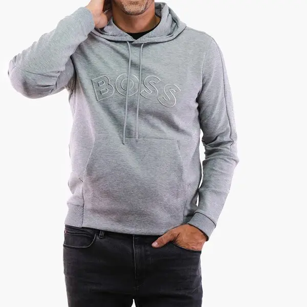 Hugo Boss Embroidered Logo Drawstring Hoodie