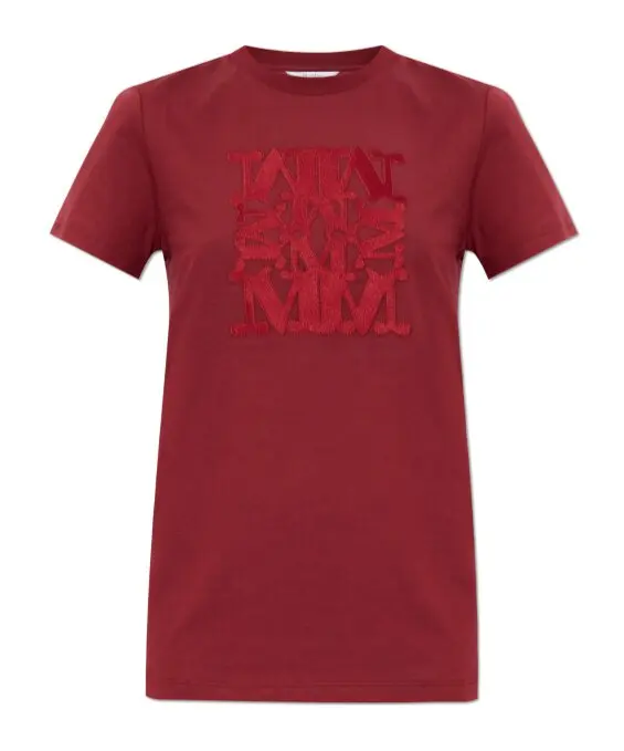 Max Mara Embroidered Logo Crewneck T-shirt - Red