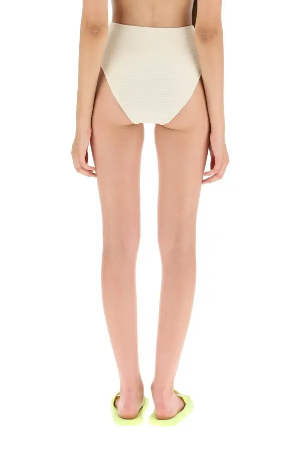 TOTEME Smocked High-waist Bikini Bottoms - White
