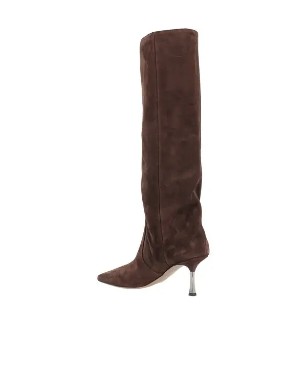 Paris Texas Square Toe Stiletto Heel Boots - Red