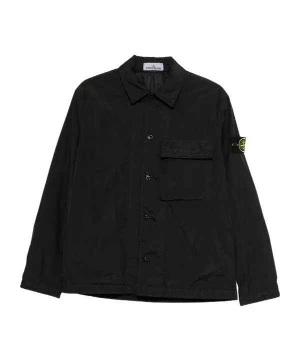 Stone Island Lightweight Patch Pocket Shirt Jacket - Black