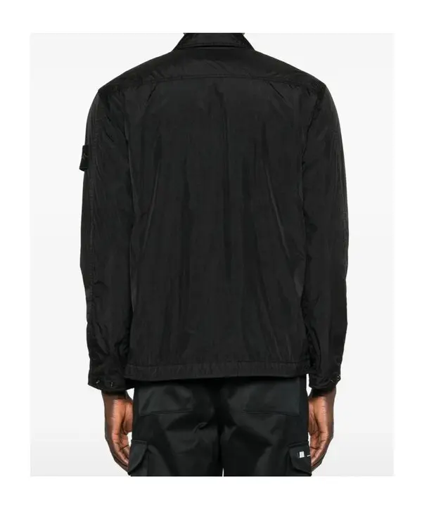 Stone Island Lightweight Patch Pocket Shirt Jacket - Black