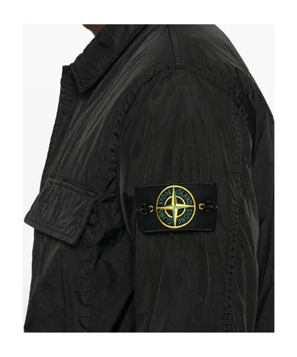 Stone Island Lightweight Patch Pocket Shirt Jacket - Black