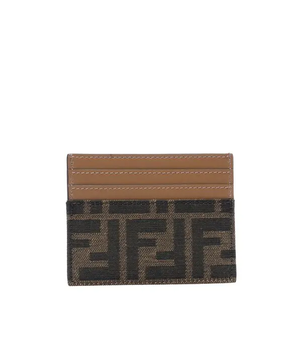 Fendi Baguette Ff Pattern Card Holder - Brown