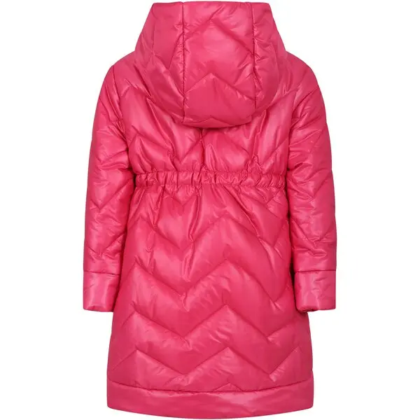 Monnalisa Logo Patch Quilted Hooded Down Jacket