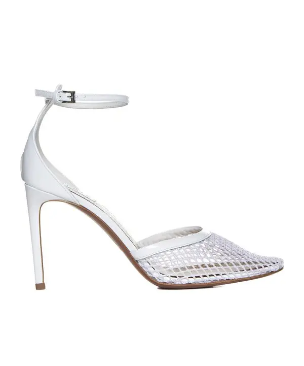 Alaïa High Fishnet Pumps - White