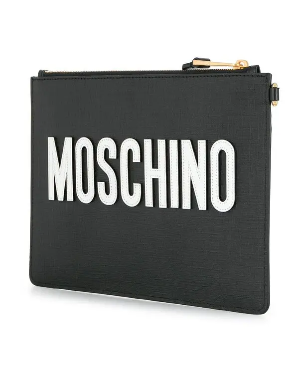 Moschino Teddy Bear Print Clutch Bag - Black