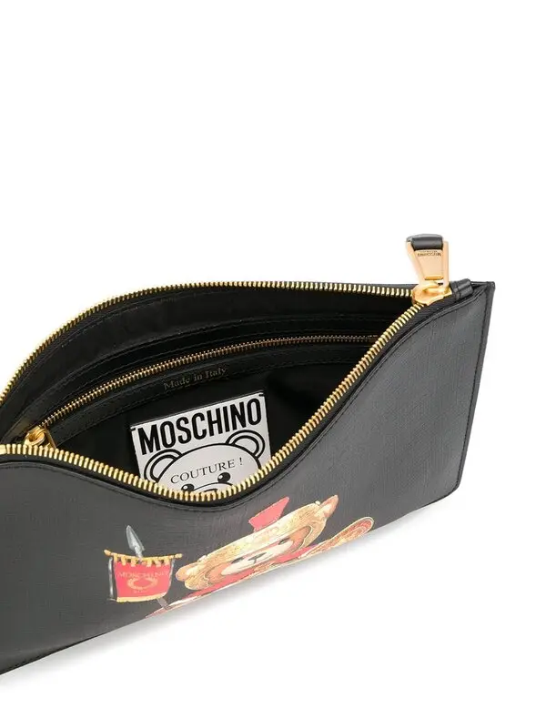 Moschino Teddy Bear Print Clutch Bag - Black