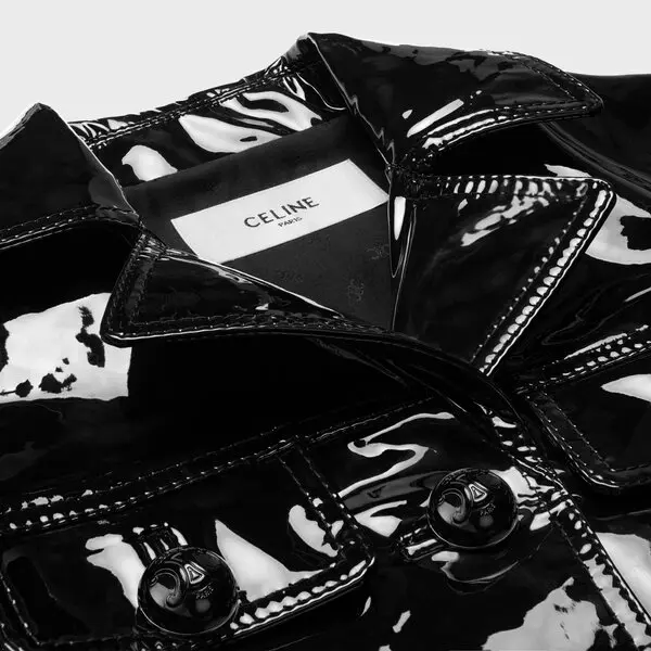 Celine Blouson Jacket In Patent Lambskin Leather