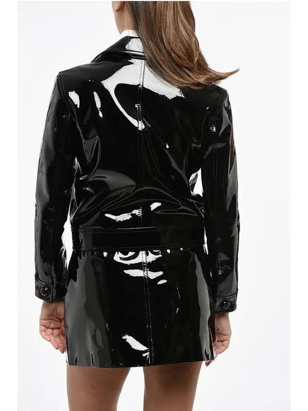 Celine Blouson Jacket In Patent Lambskin Leather